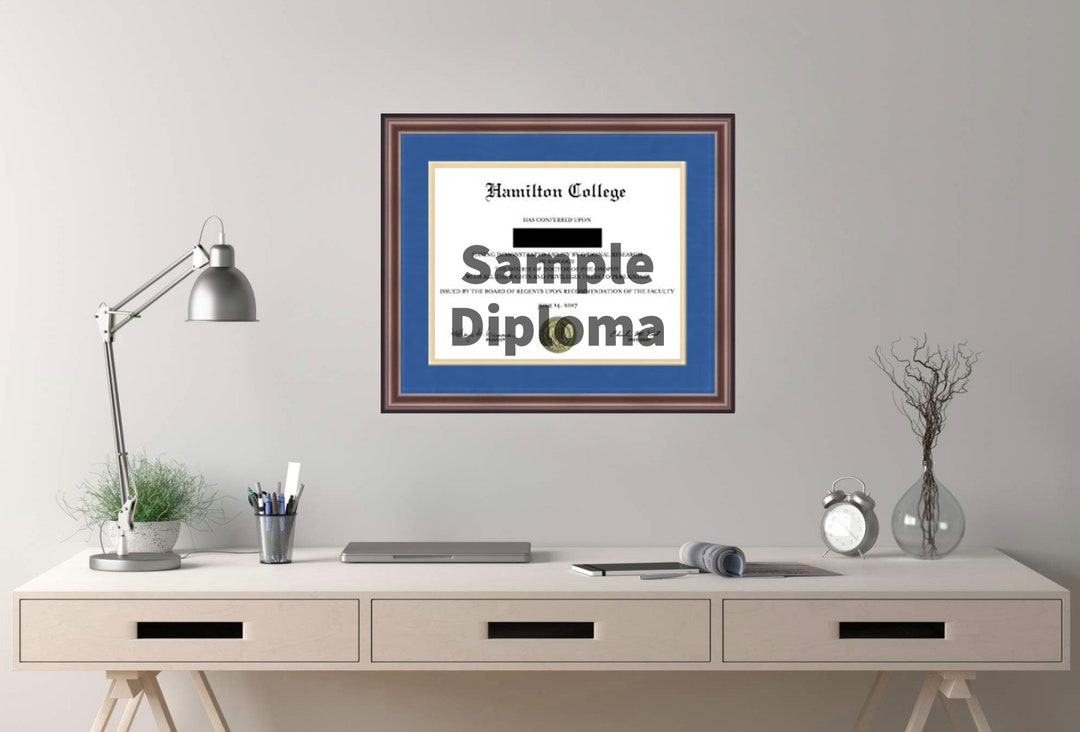 Hamilton College Diploma Frame Document Size: 14.5"w X 12.5"h - Etsy