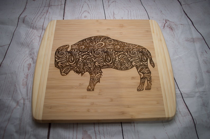 Buffalo Bison Laser Engraved Cutting Charcuterie Board - Etsy