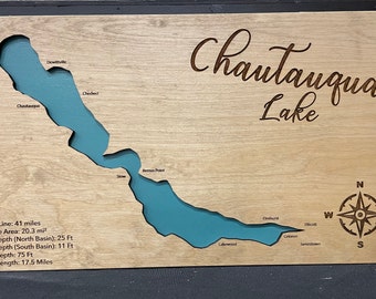 Nautical Depth Chart of Chautauqua Lake - Etsy