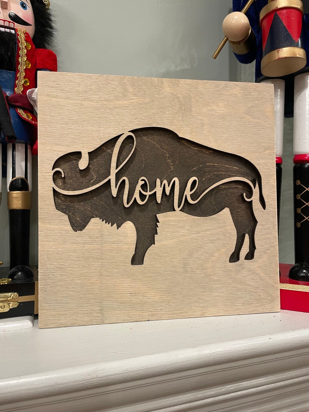 Buffalo Home 9" X 9" Script Wall Piece - Script - Rustic Wooden Wall ...