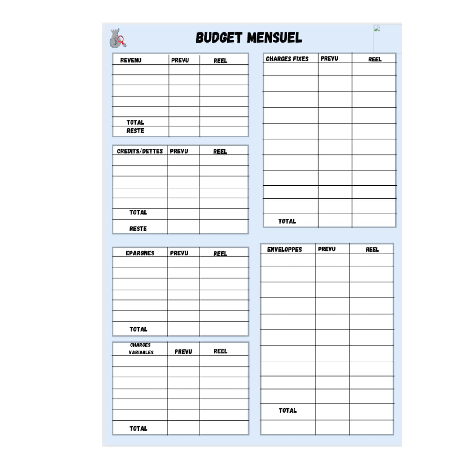 Budget mensuel planificateur budgétaire mensuelle finances | Etsy