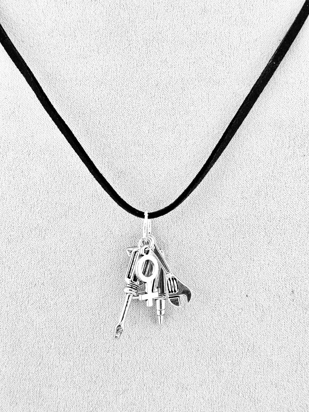 Woman Mechanic Charm Necklace Flat Suede Perfect for Female Mechanic - Etsy