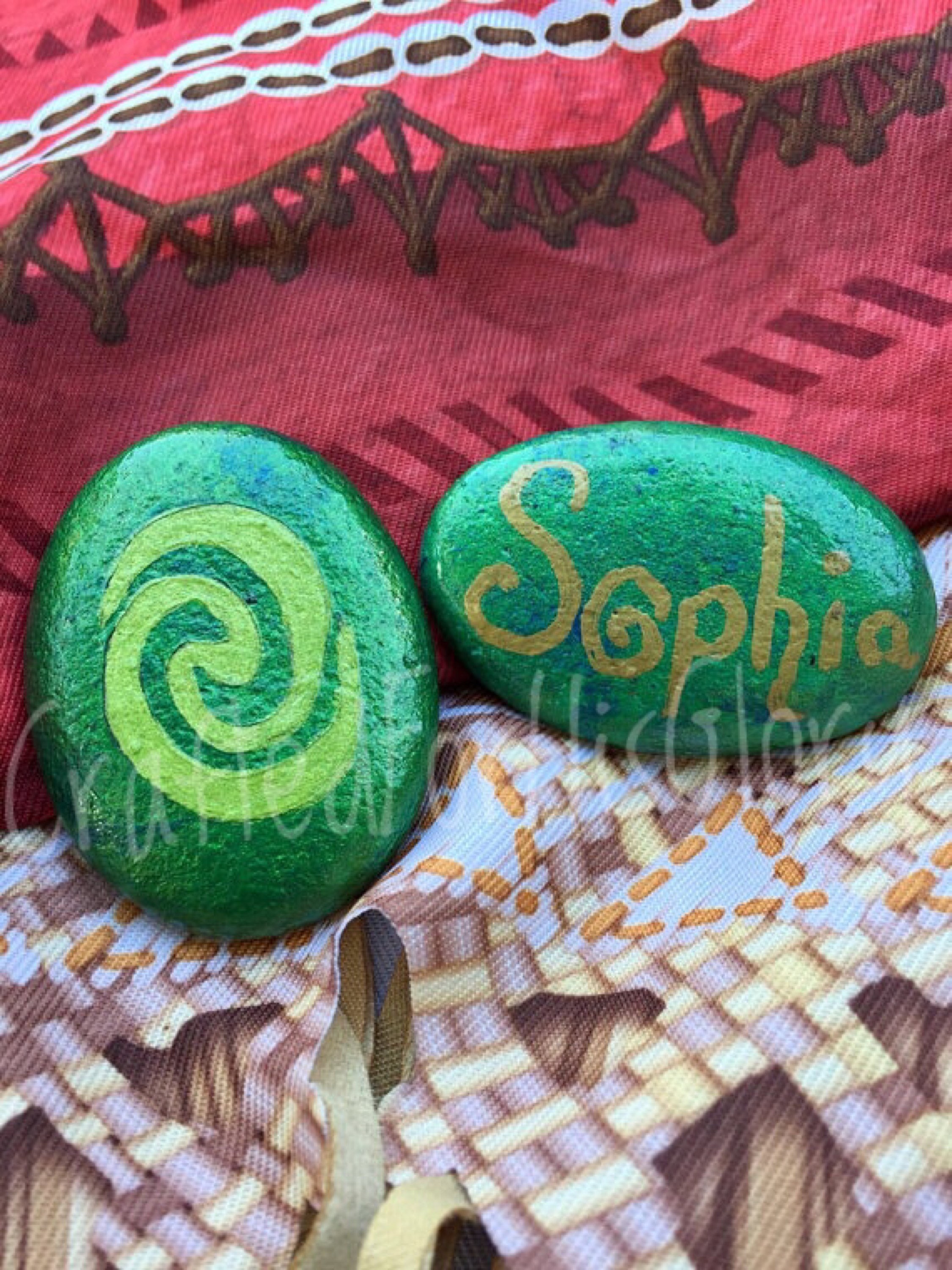 Moana Birthday Heart of Te Fiti Hand Painted Stone 1 Stone | Etsy