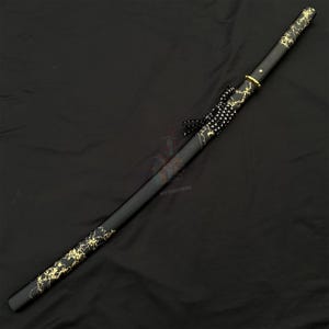 Ghost of Yōtei Katana Atsu Gilded Night Katana Samurai Sword Carbon ...