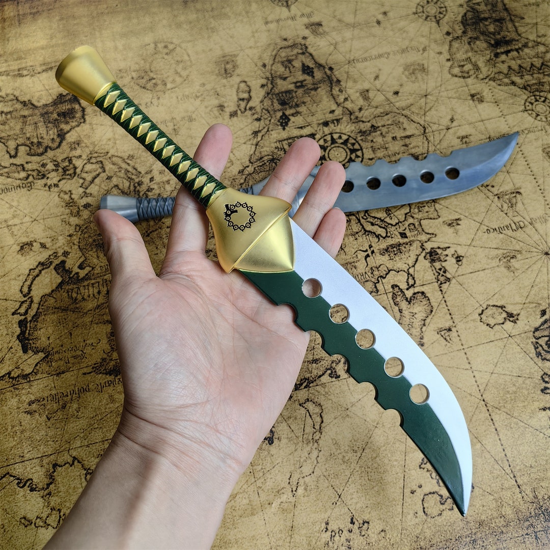 Handmade Meliodas Sword Lostvayne Demon Sword Metal Replica Mini Curved ...