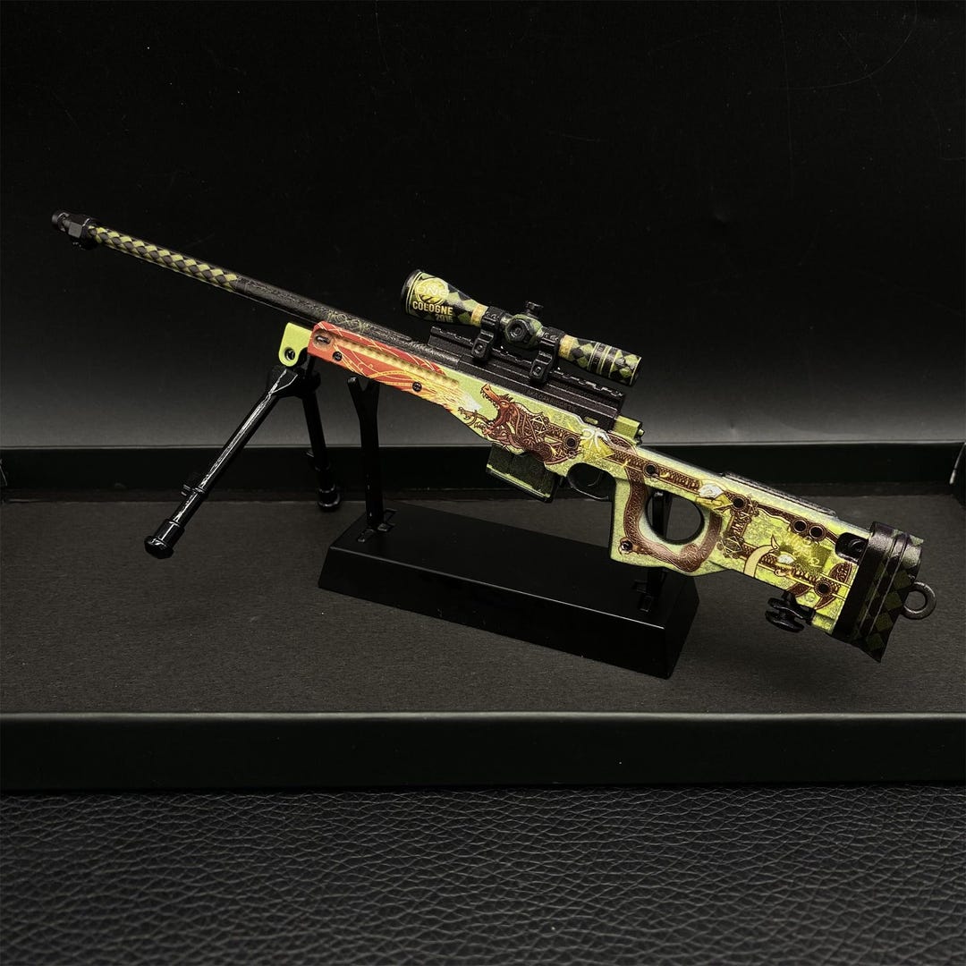 CSGO AWP Dragon Lore Skin AWP Metal Miniature 1/6 Scale 3D Printed Image Awp Lore Replica Cs ...