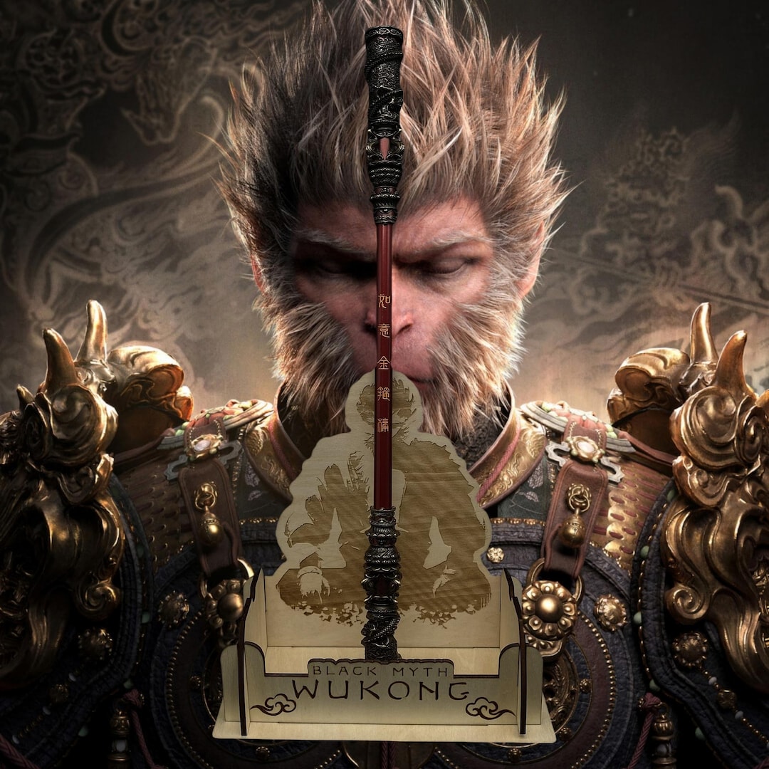 Handmade Black Myth Wukong Ruyi Jingu Bang Staff Monkey King Bar Golden ...