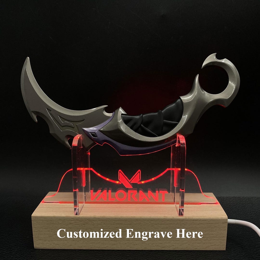 Handmade Purple Valorant Reaver Karambit Metal Luminous Rune Blunt ...