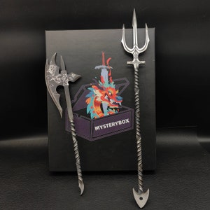 Hand-forged Ebony War Axe Tiny Ebony Axe Aquaman Trident Steel King ...