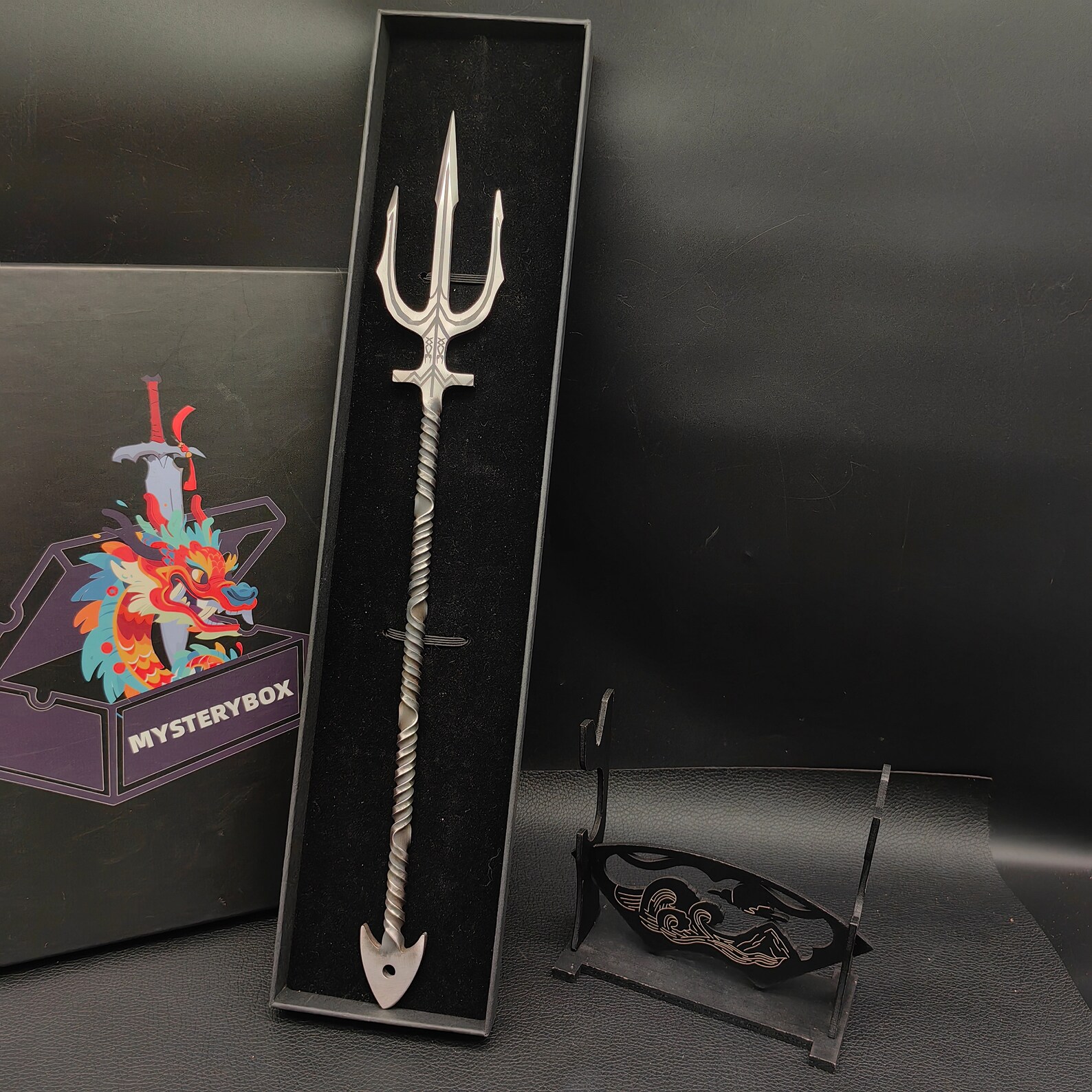 Hand-forged Ebony War Axe Tiny Ebony Axe Aquaman Trident Steel King ...