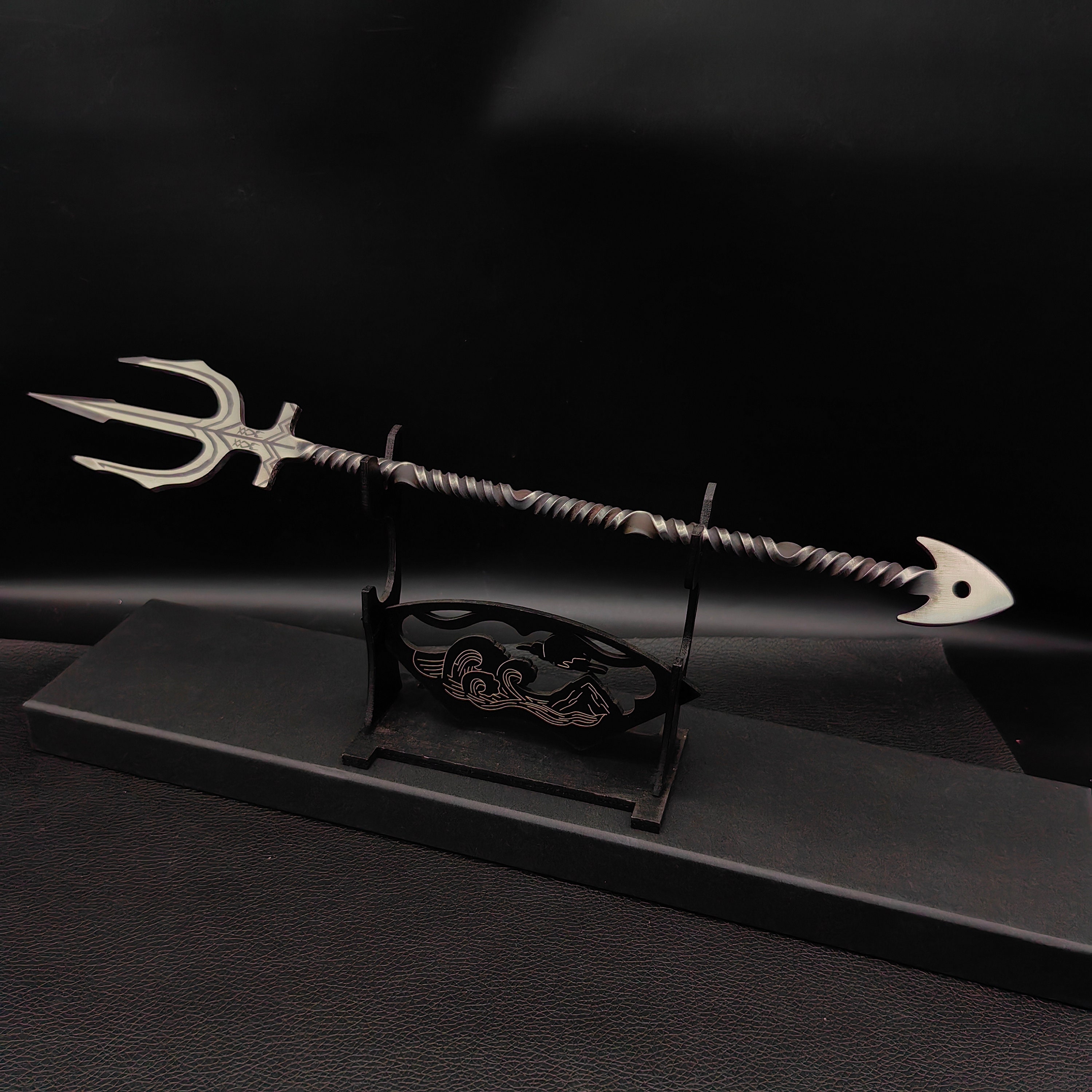 Hand-forged Ebony War Axe Tiny Ebony Axe Aquaman Trident Steel King ...