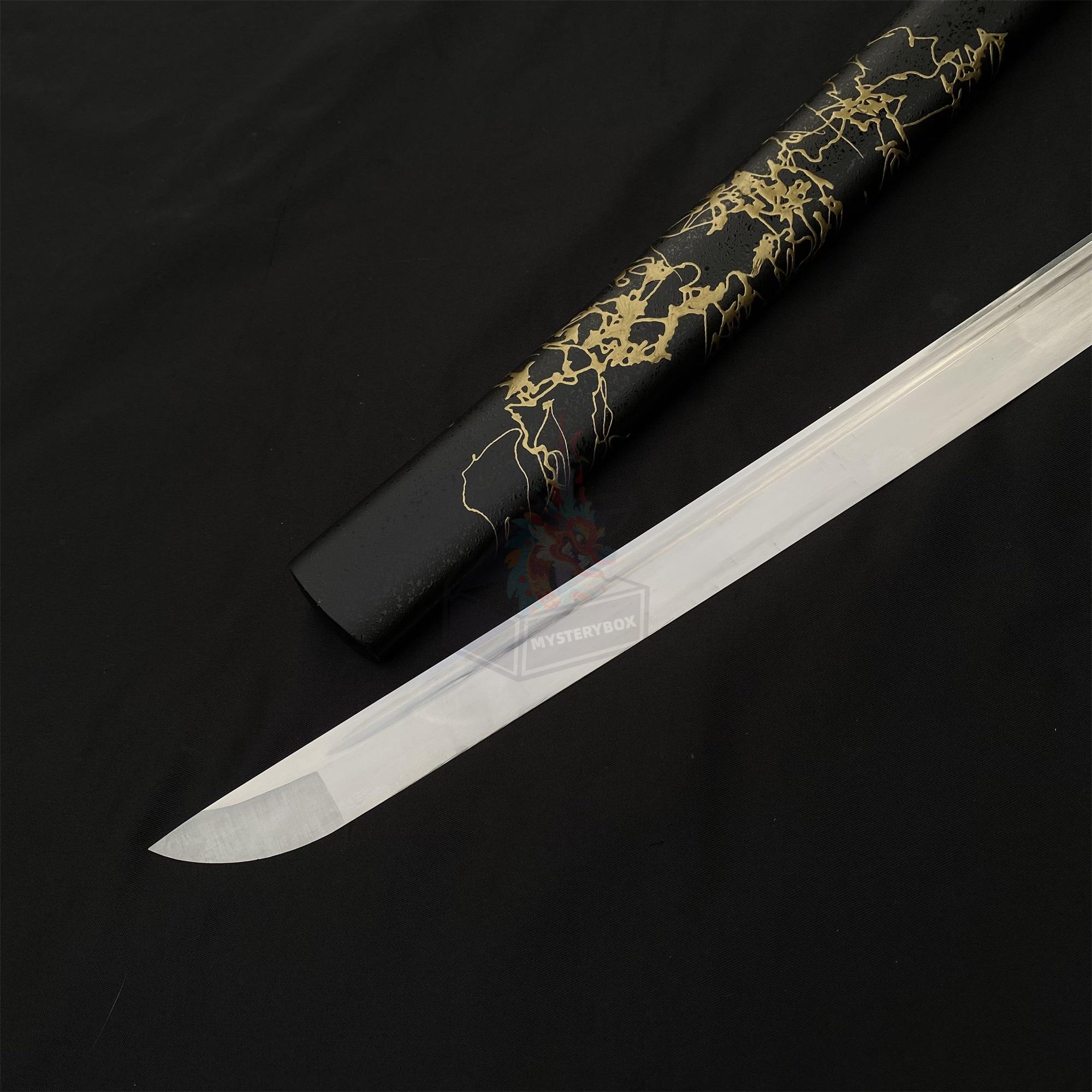 Ghost of Yōtei Katana Atsu Gilded Night Katana Samurai Sword Carbon ...