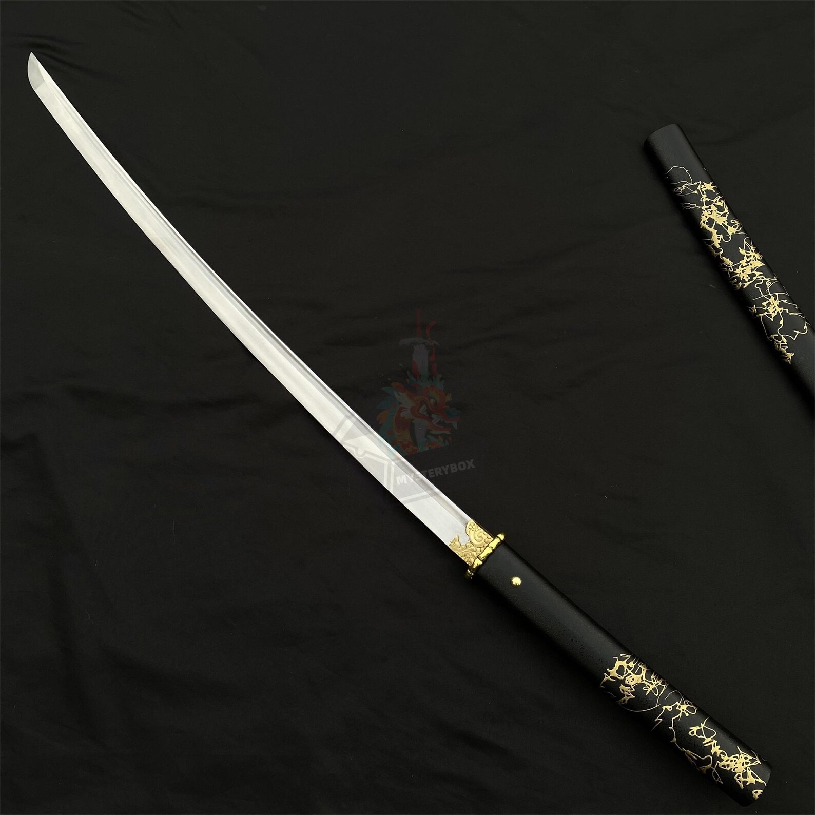 Ghost of Yōtei Katana Atsu Gilded Night Katana Samurai Sword Carbon ...