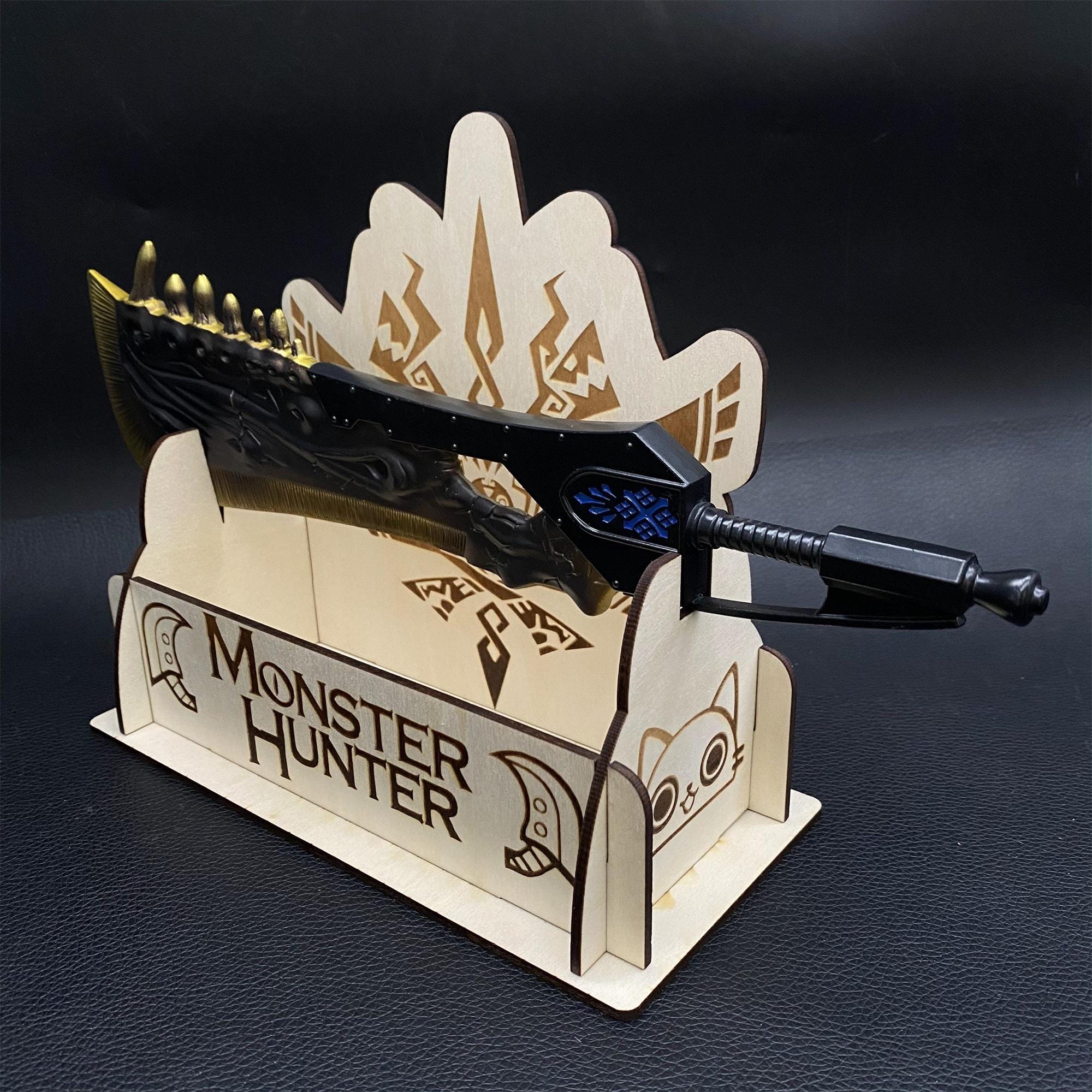 Hand-painted MHW Giant Jawblade Metal Replica: Cosplay Prop With Stand ...