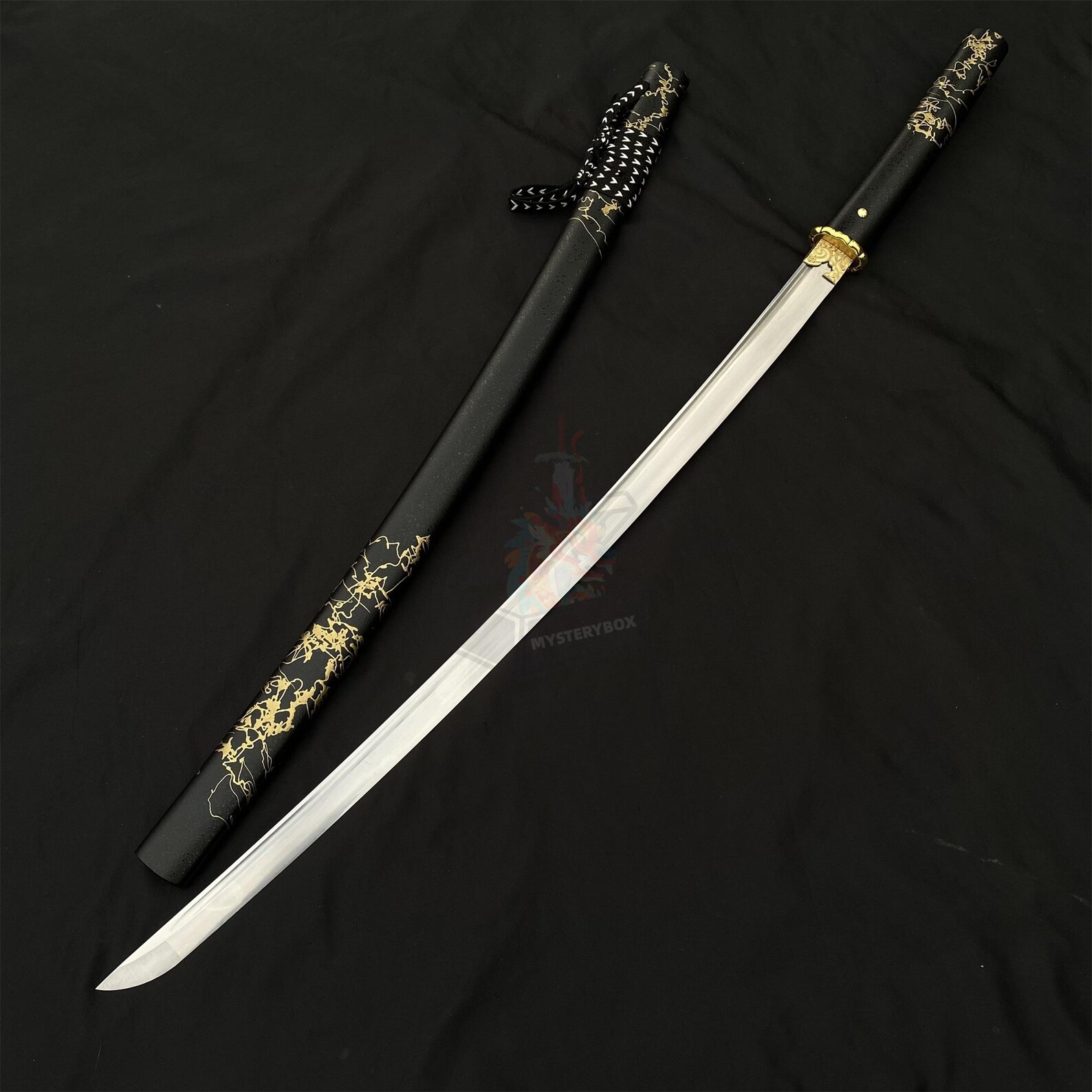 Ghost of Yōtei Katana Atsu Gilded Night Katana Samurai Sword Carbon ...