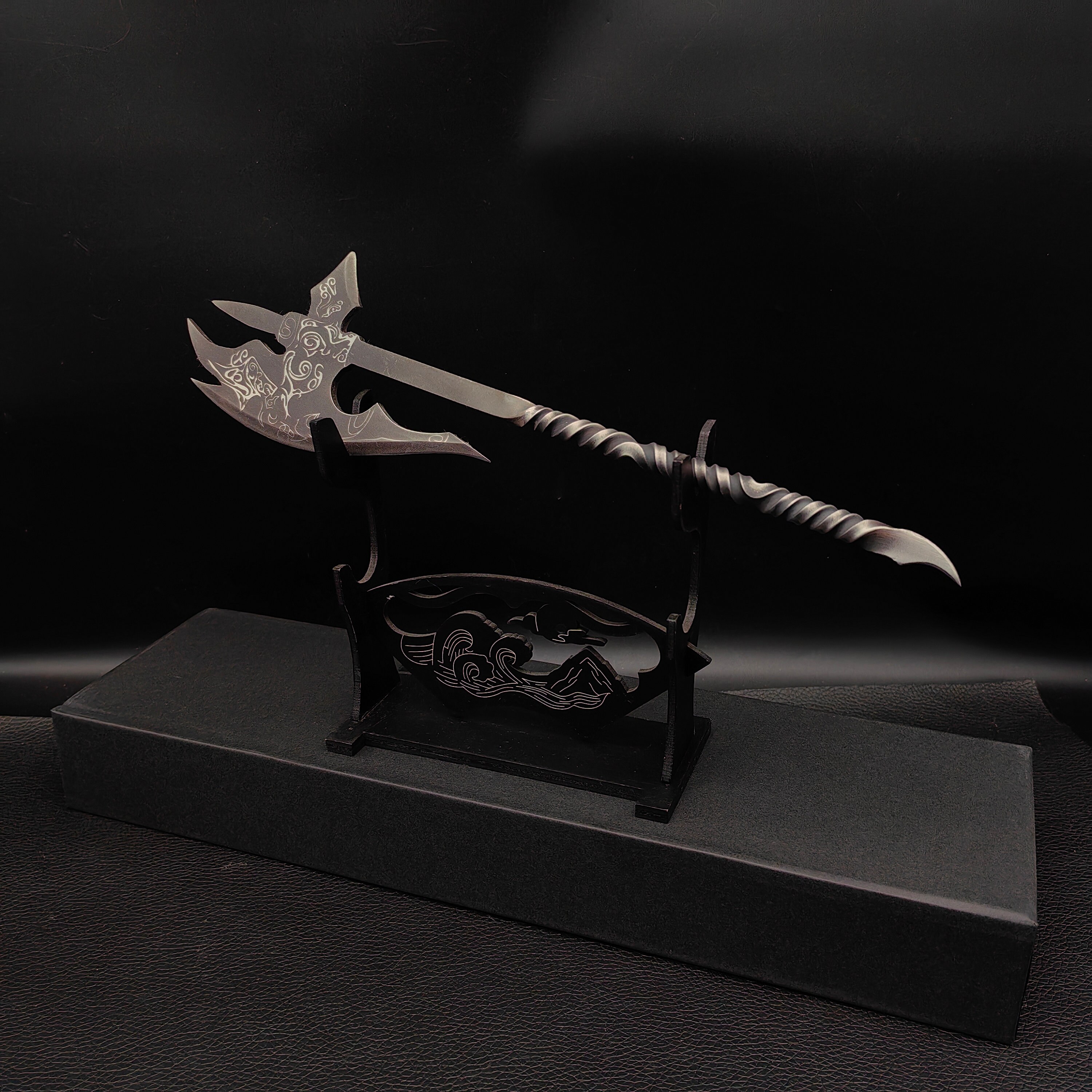 Hand-forged Ebony War Axe Tiny Ebony Axe Aquaman Trident Steel King ...