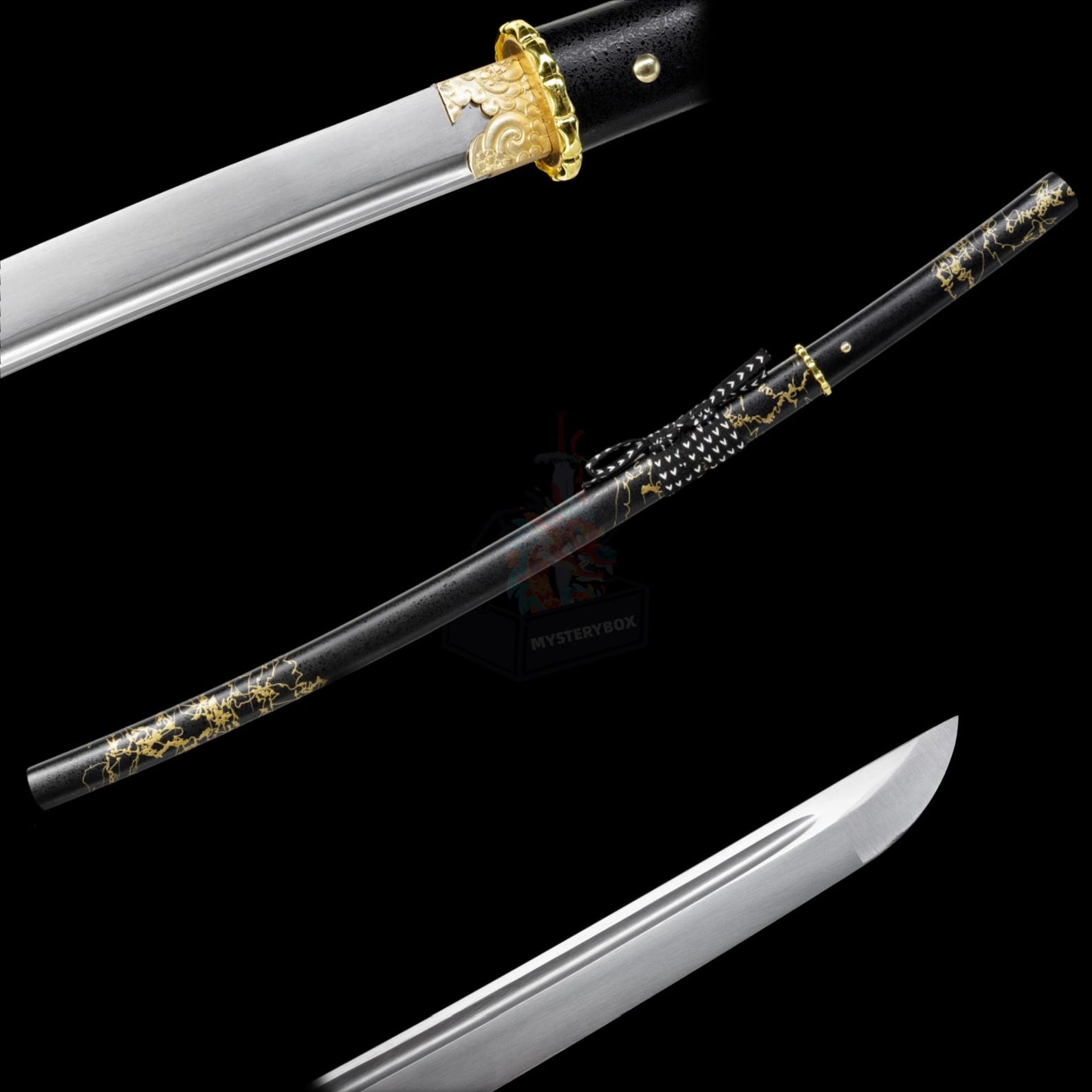 Ghost of Yōtei Katana Atsu Gilded Night Katana Samurai Sword Carbon ...