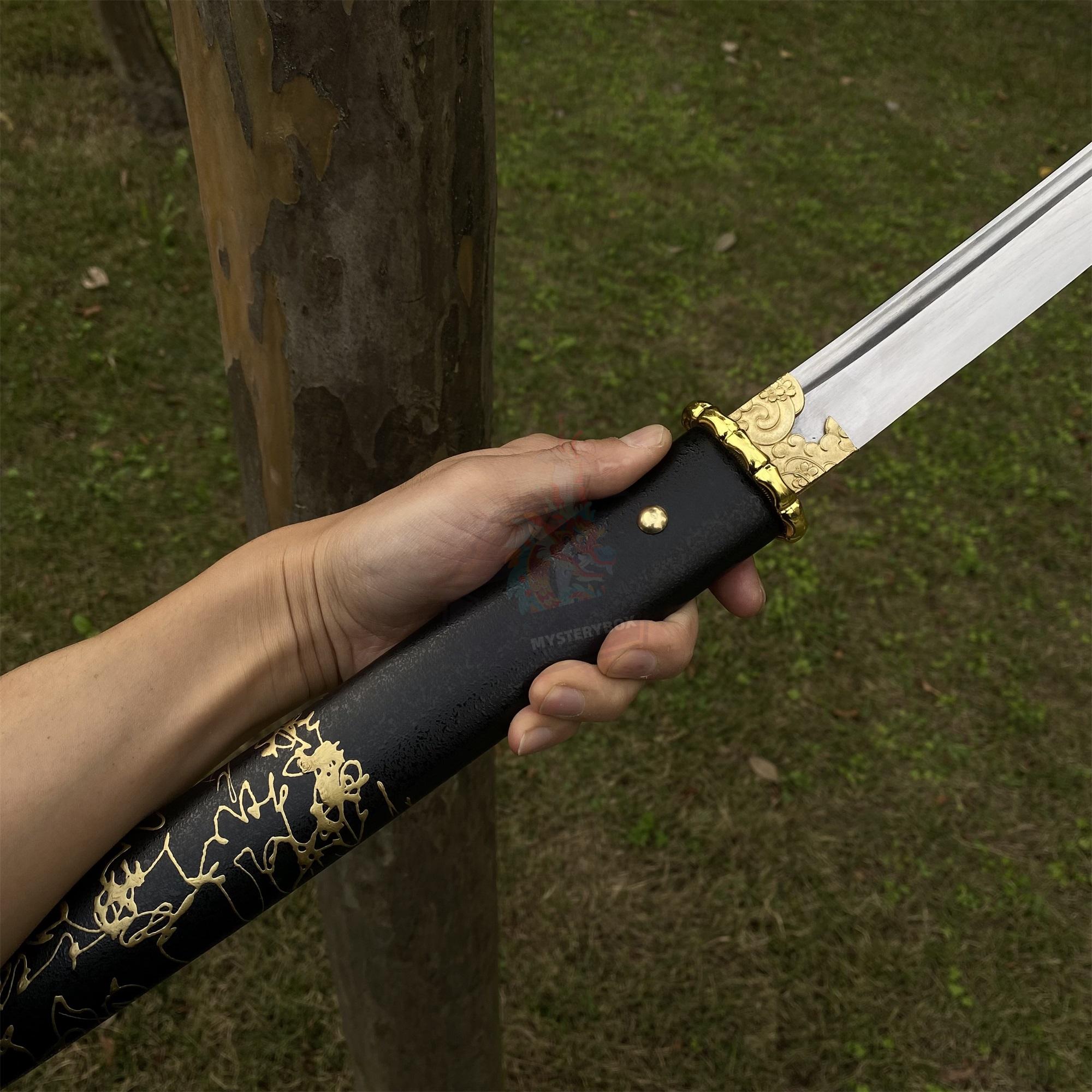 Ghost of Yōtei Katana Atsu Gilded Night Katana Samurai Sword Carbon ...