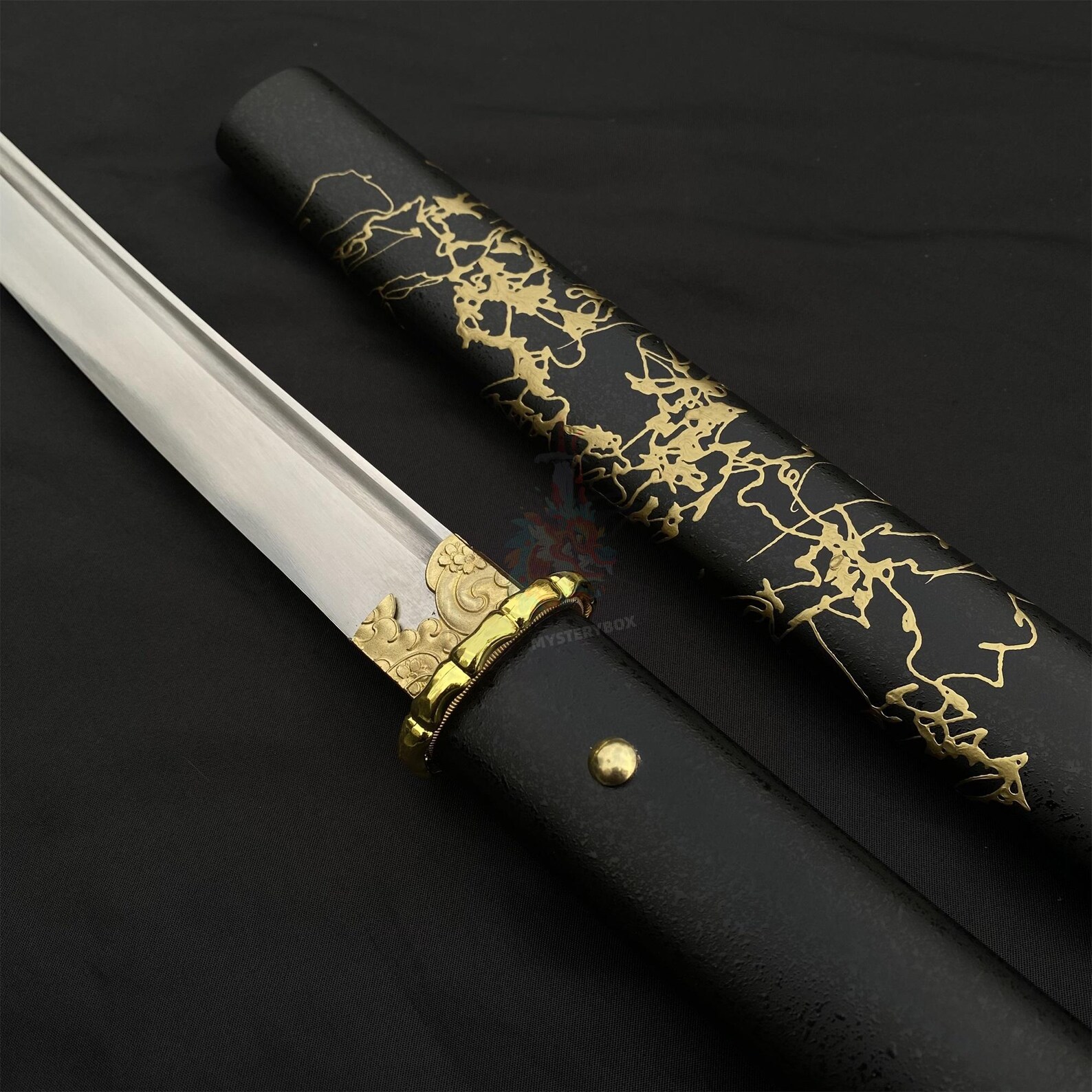 Ghost of Yōtei Katana Atsu Gilded Night Katana Samurai Sword Carbon ...