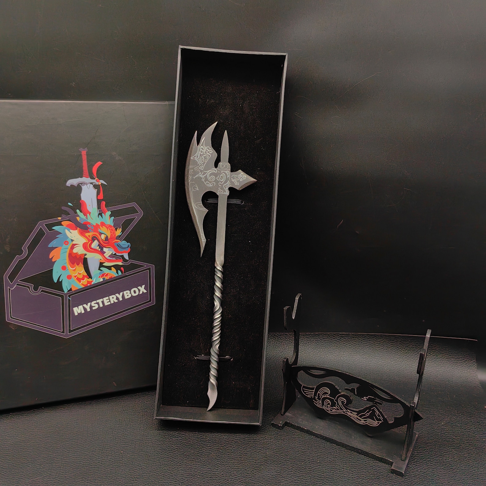 Hand-forged Ebony War Axe Tiny Ebony Axe Aquaman Trident Steel King ...