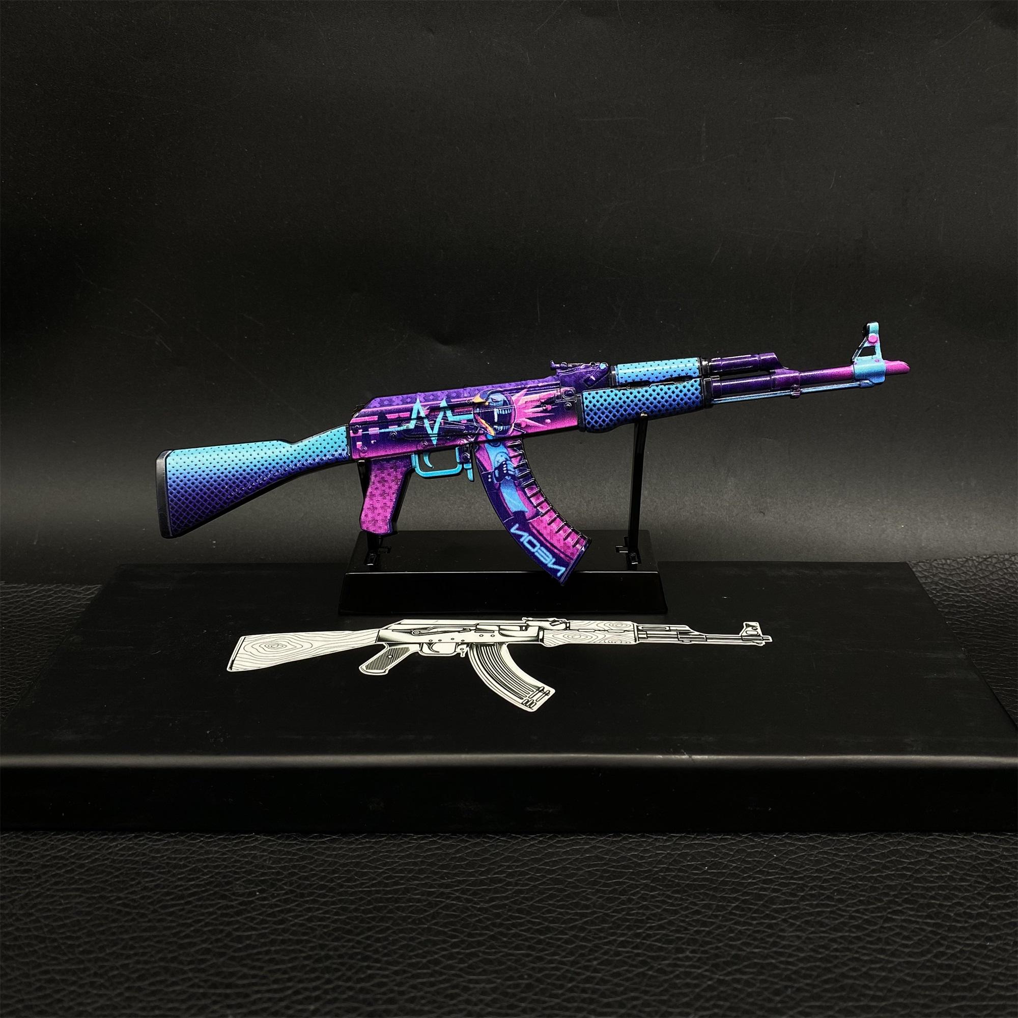 CSGO Game AK47 Neon Rider AK47 Case Hardened Vulcan Skin Model 1/6 ...