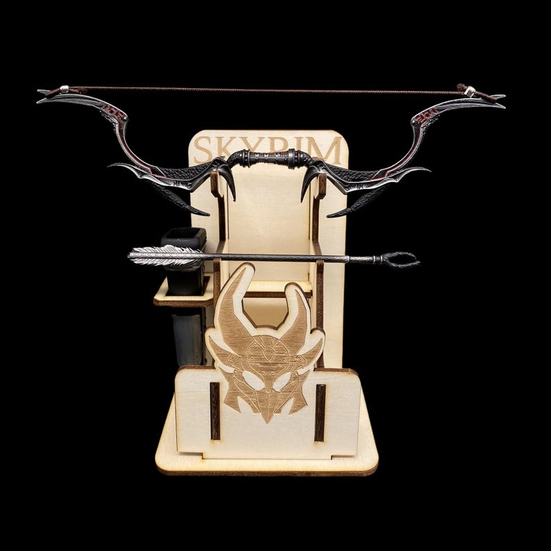 Skyrim Daedric Bow Miniature: Handmade 1/6 Scale Metal Replica With ...