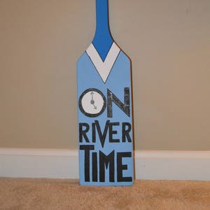 Wooden Paddle - "on River Time" - Hand Painted - Home Decor - Wall ...