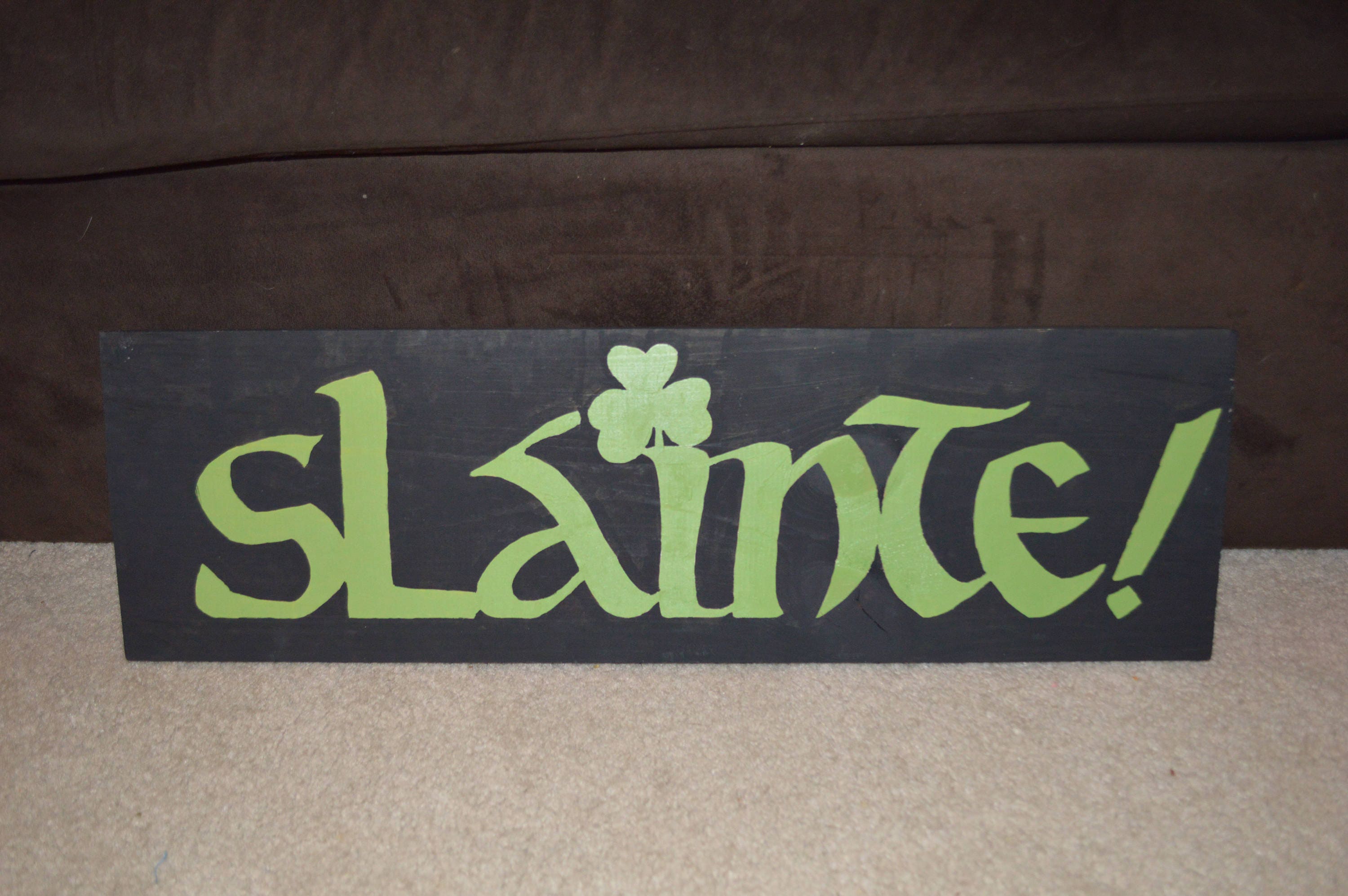 Irish Slainte hand painted wooden sign home decor St. | Etsy