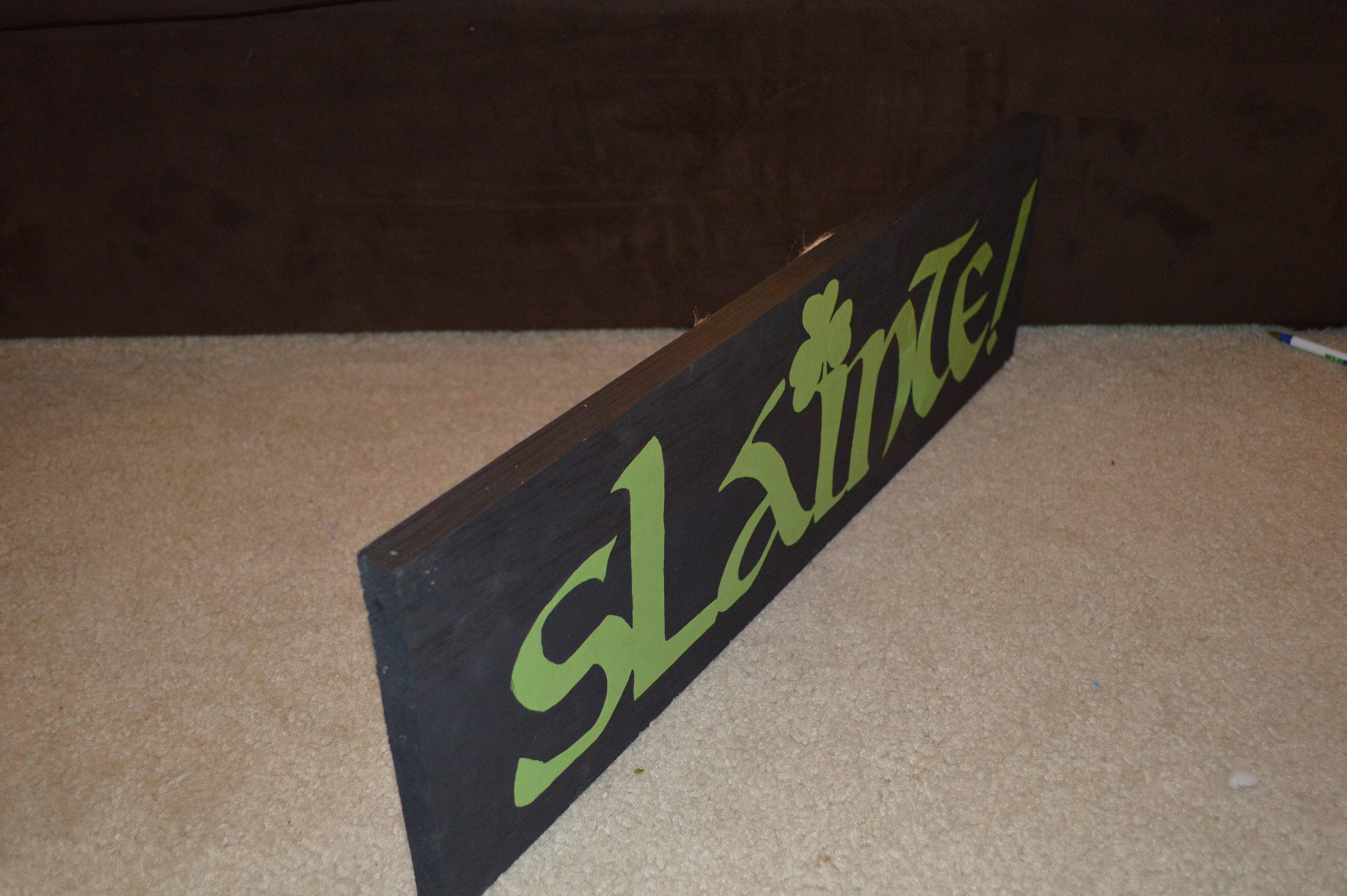 Irish Slainte hand painted wooden sign home decor St. | Etsy