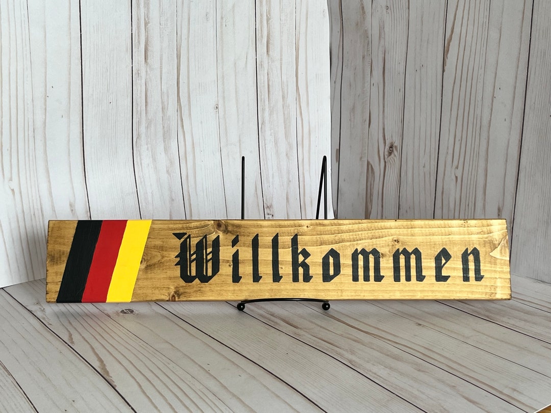 Wilkommen German Welcome Sign Hand Painted - Etsy