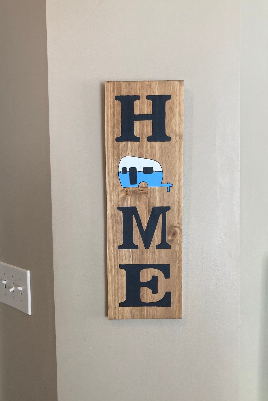 HOME - Hand Painted Camper RV Sign - Wall Hanging - Porch Leaner - Etsy