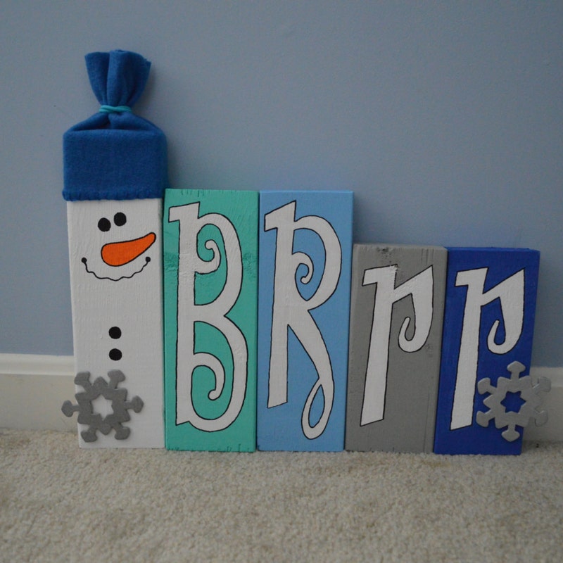 Wood Block Snowman - Etsy
