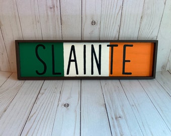 Irish Slainte Hand Painted Wooden Sign Home Decor St. | Etsy