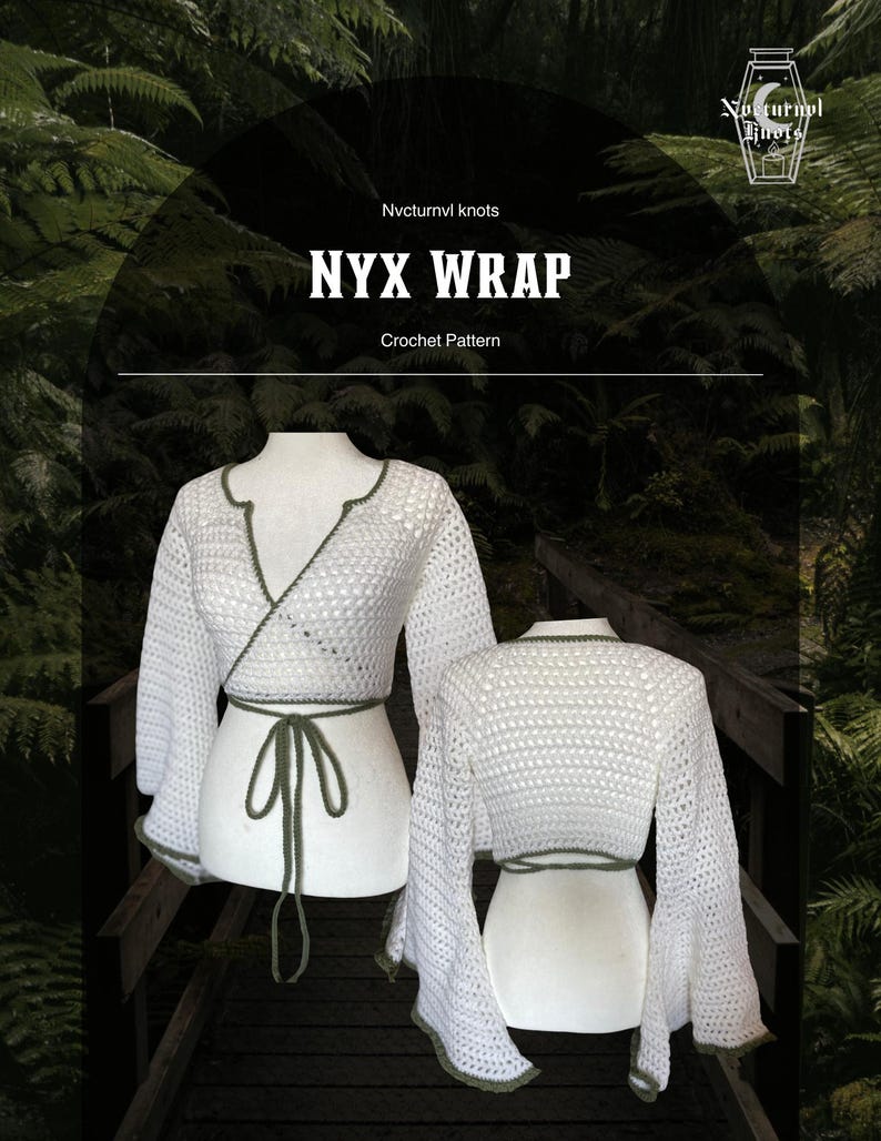 Nyx Crochet Wrap Pattern, No-sew Top-down: Bell Sleeve Top, Custom Size ...