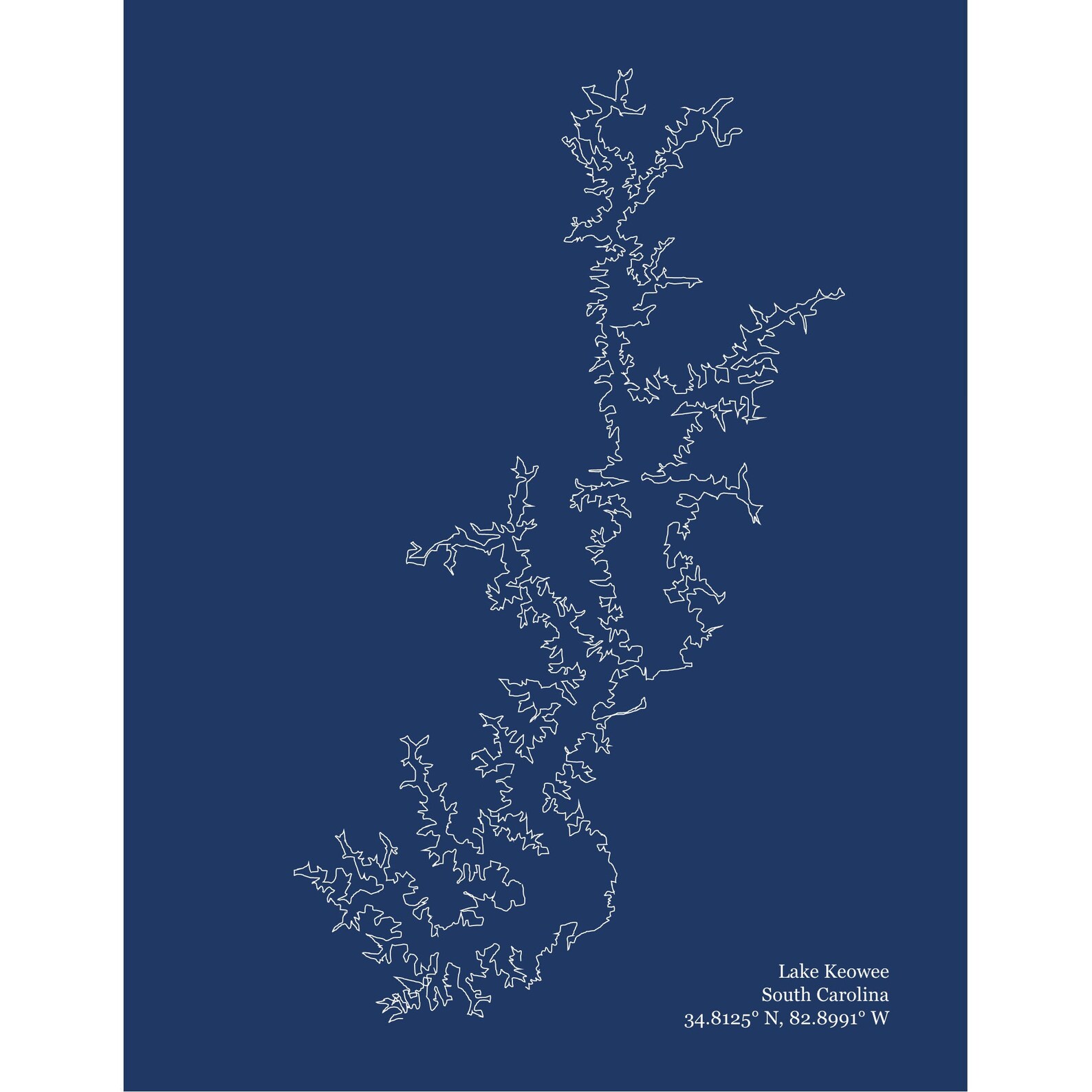 Lake Keowee South Carolina Print, Lake Keowee SC Lakes, South Carolina ...