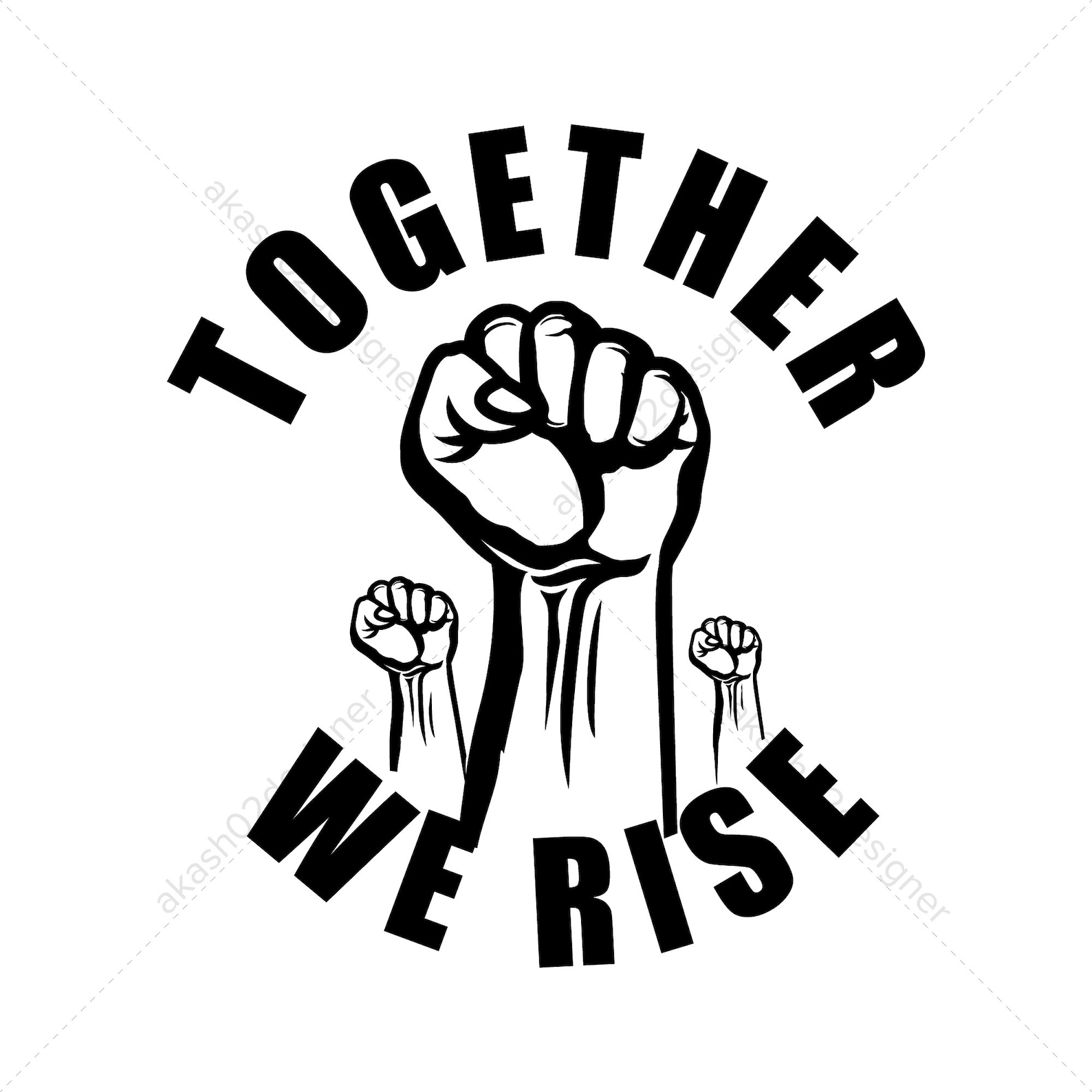 Together we rise svg png jpeg AI EPS vector digital file | Etsy