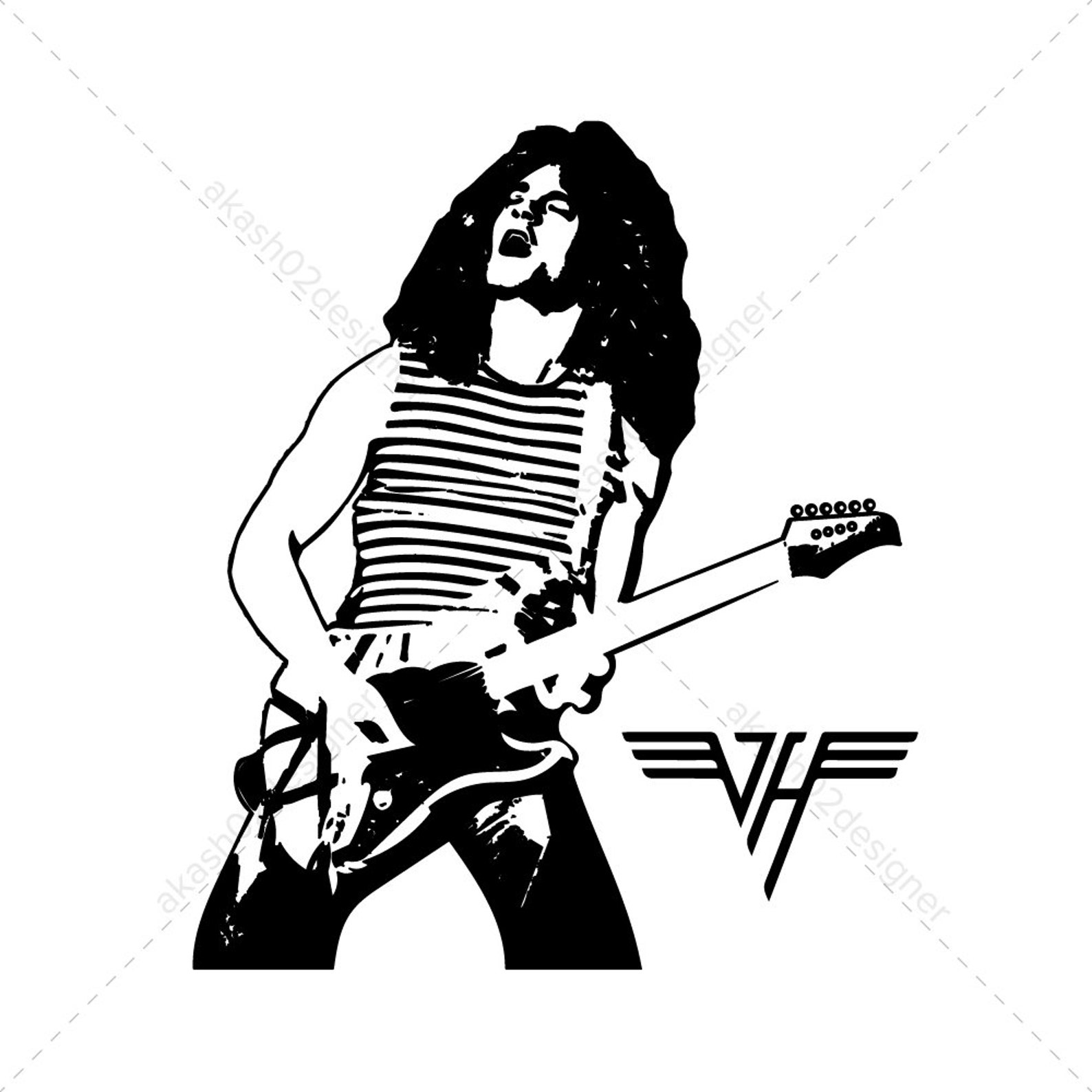 Eddie Van Halen Svg Png AI EPS Vector Digital File Download. Van Halen ...