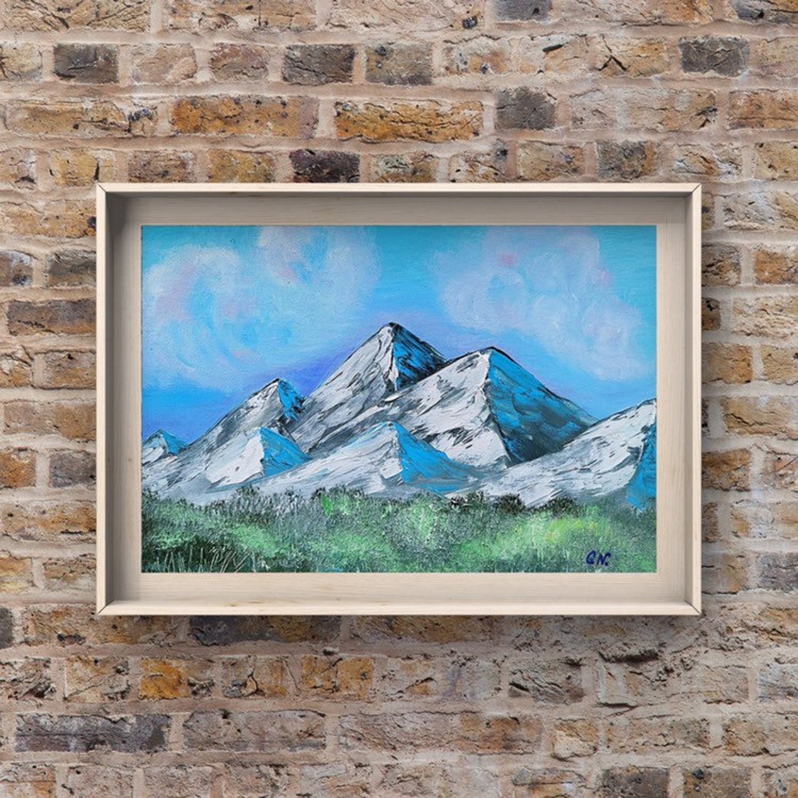 Oil Painting Mountain Landscape View Original Painting, Art Gift Home ...