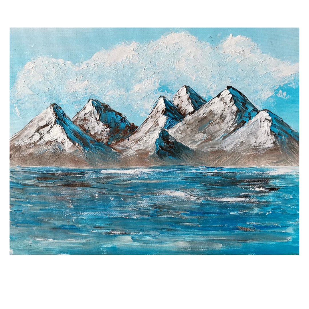 Olieverf berglandschap bekijk originele schilderij, olieverfschilderij uitzicht op de berg ...