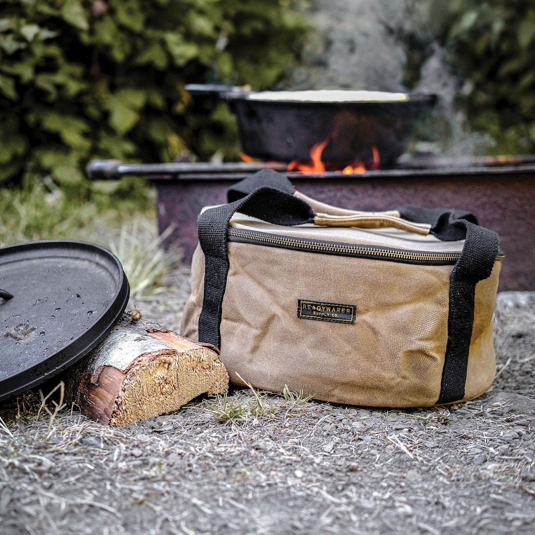 Waxed Canvas Dutch Oven Cover | Cast Iron Storage - Readywares - Etsy