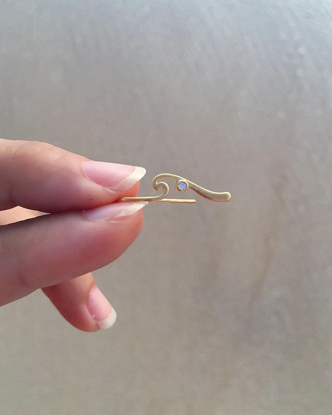 WAVE EARRINGS: wave ear-climber wave jewelry minimalist | Etsy