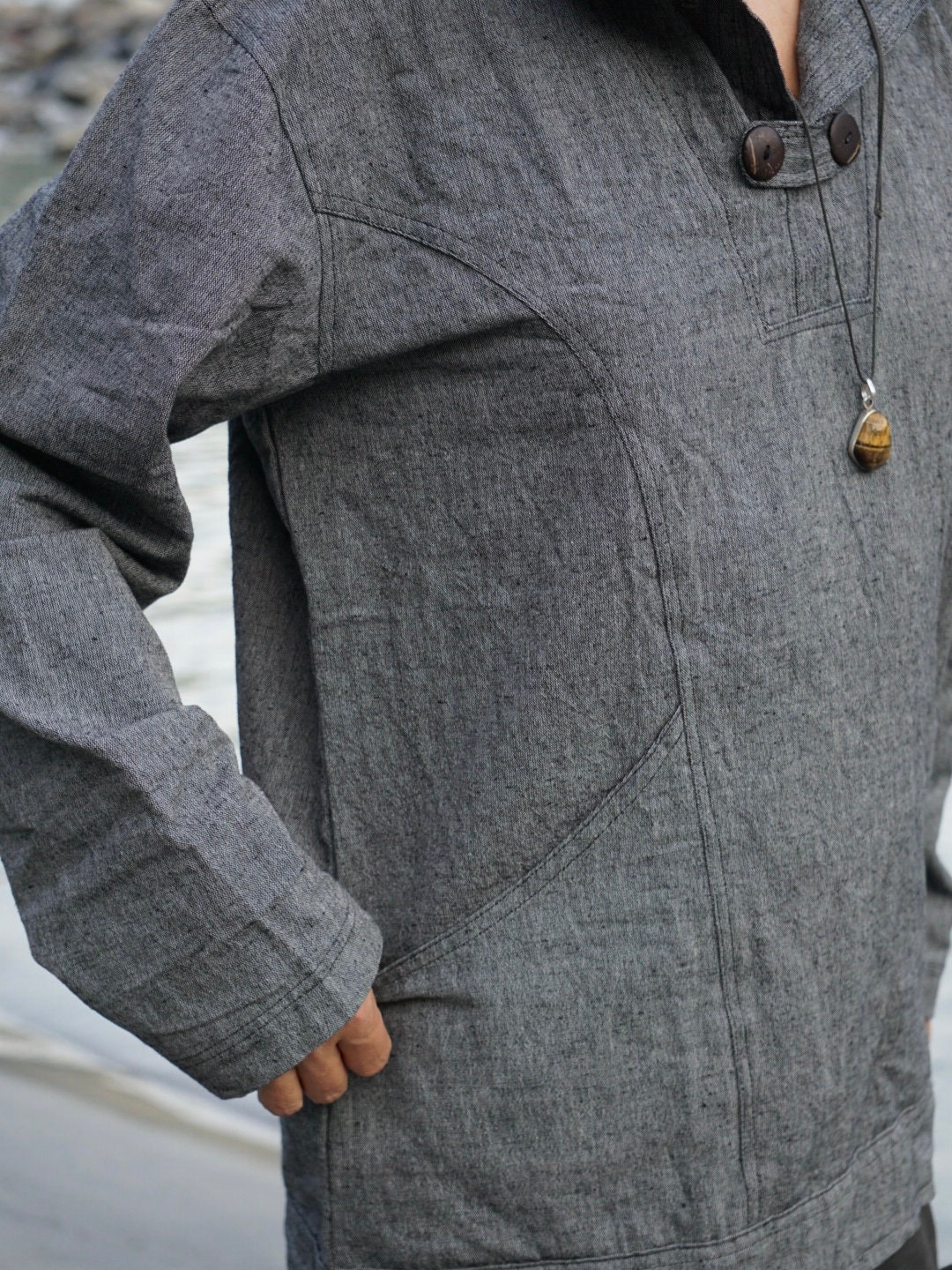 Hemp Hoodie Gray 100% Hemp Handwoven Hemp Shirt Hemp | Etsy