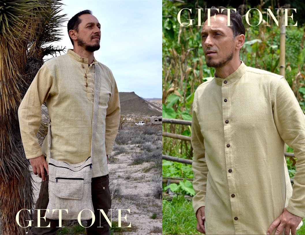 Hemp Shirts SAVE 10% 100 percent Hemp Handwoven Hemp Long | Etsy