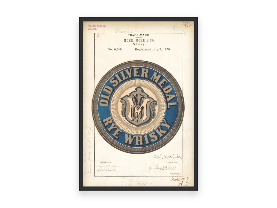 Rye Whisky 1878 Poster - Vintage Whisky Branding, Classic Spirits Label ...