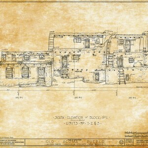 Old Acoma Pueblo Drawing Acoma Mesa Poster Acoma Pueblo - Etsy