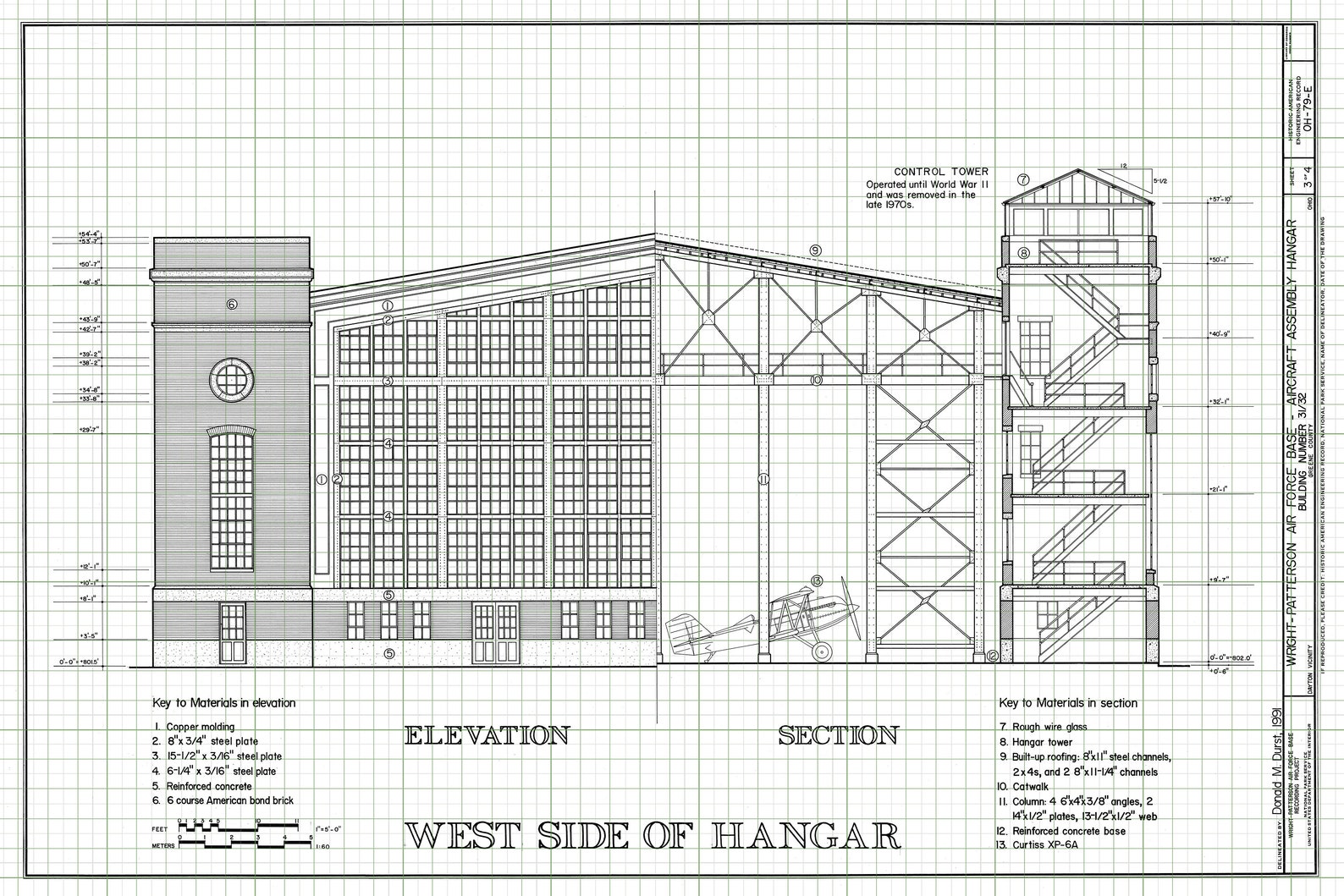 Air Force Hangar Elevation Drawing Wright-patterson Air Force Base ...