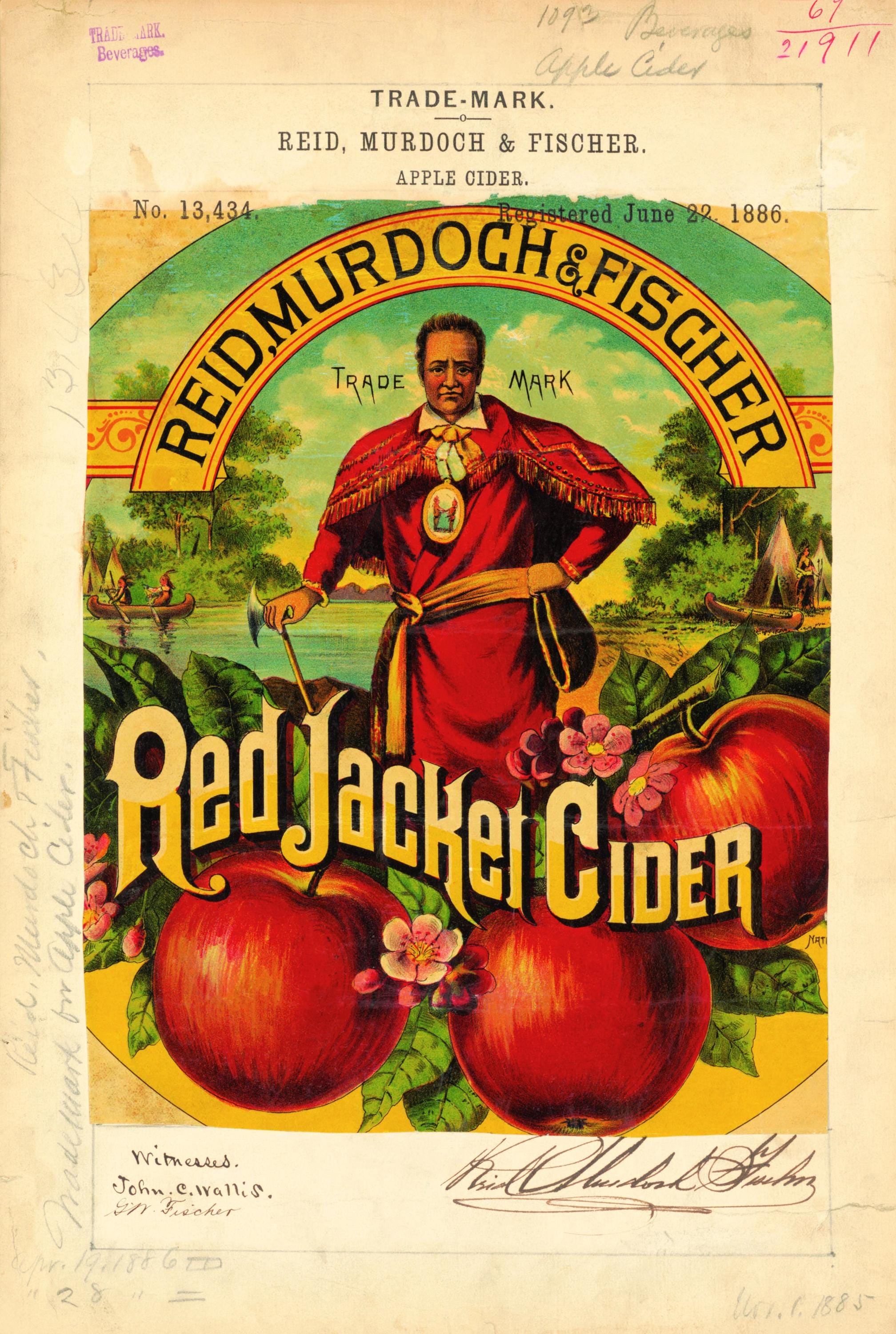 Red Jacket Cider 1886 Poster - Vintage Apple Cider Label Art Print - Etsy