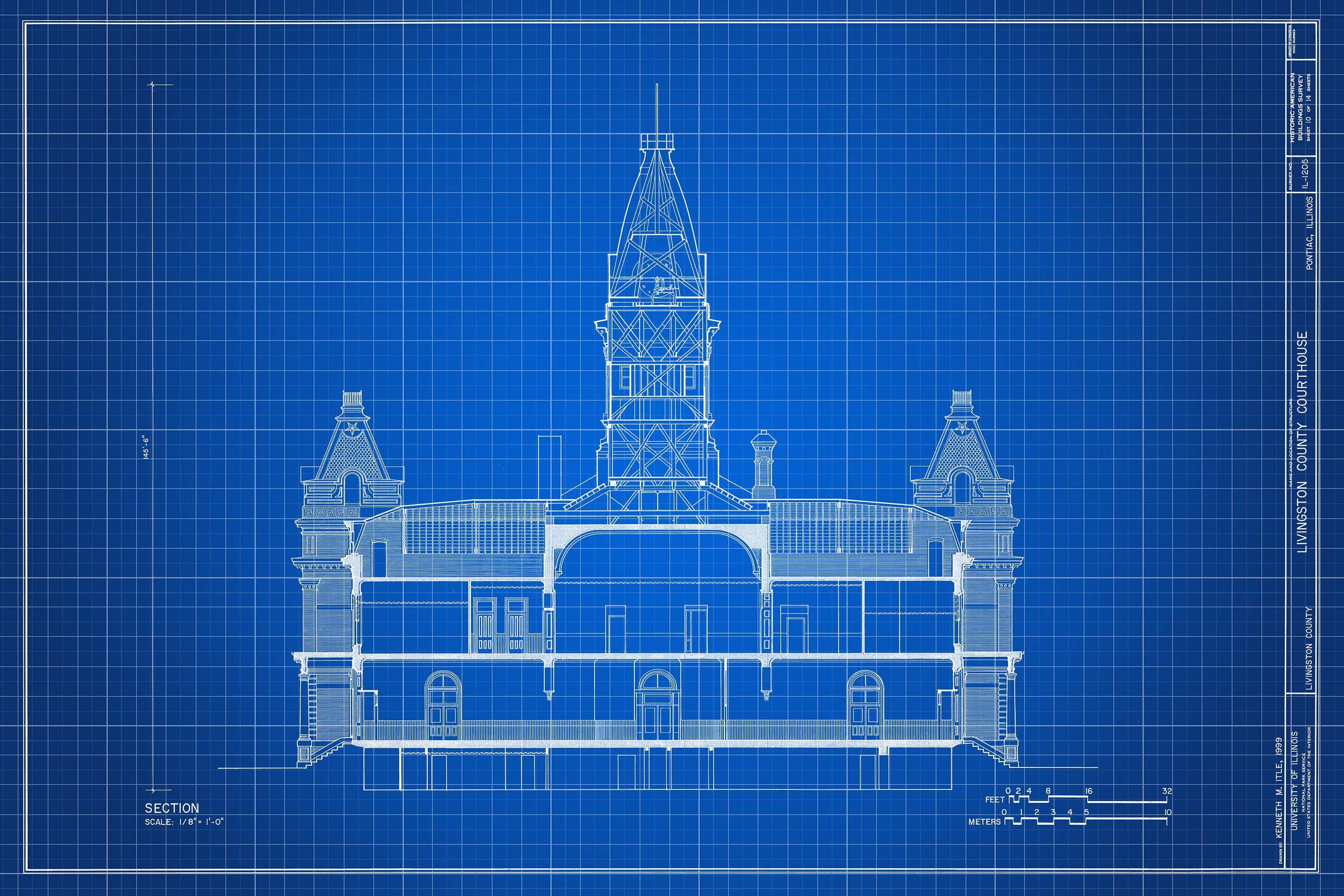 Livingston County Courthouse Blueprint Drawing Court Blueprint ...