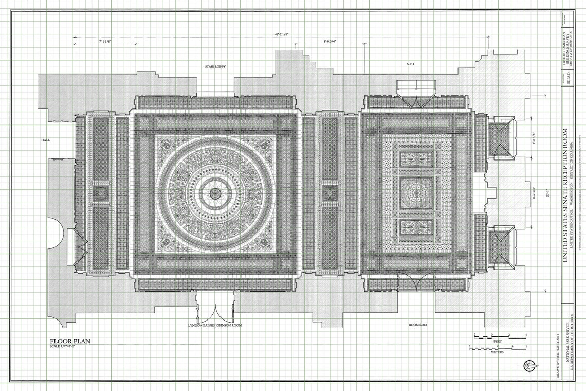 US Senate Reception Room Blueprint Drawing Capitol Building - Etsy US Senate Reception Room Blueprint Drawing Capitol Building - Etsy
