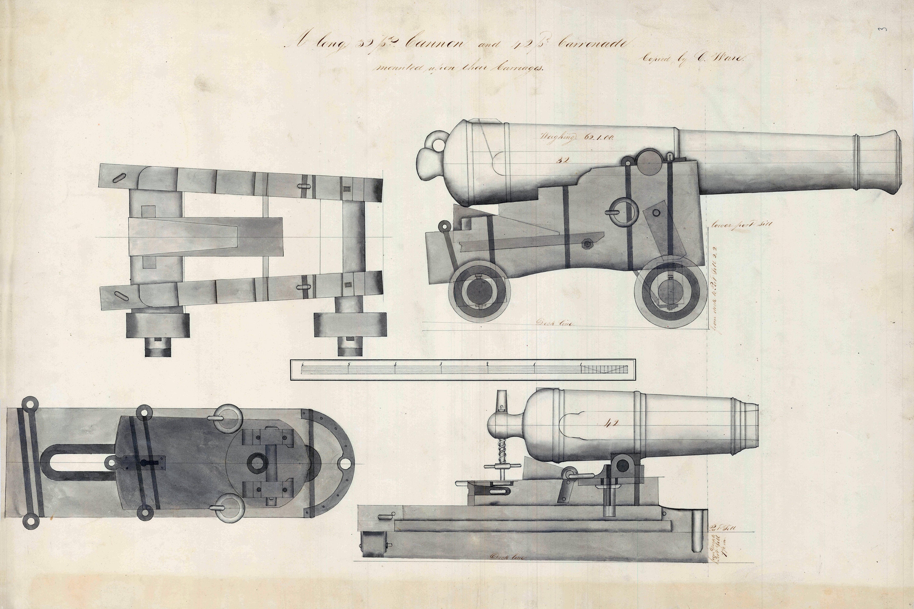Ship Cannon Drawing